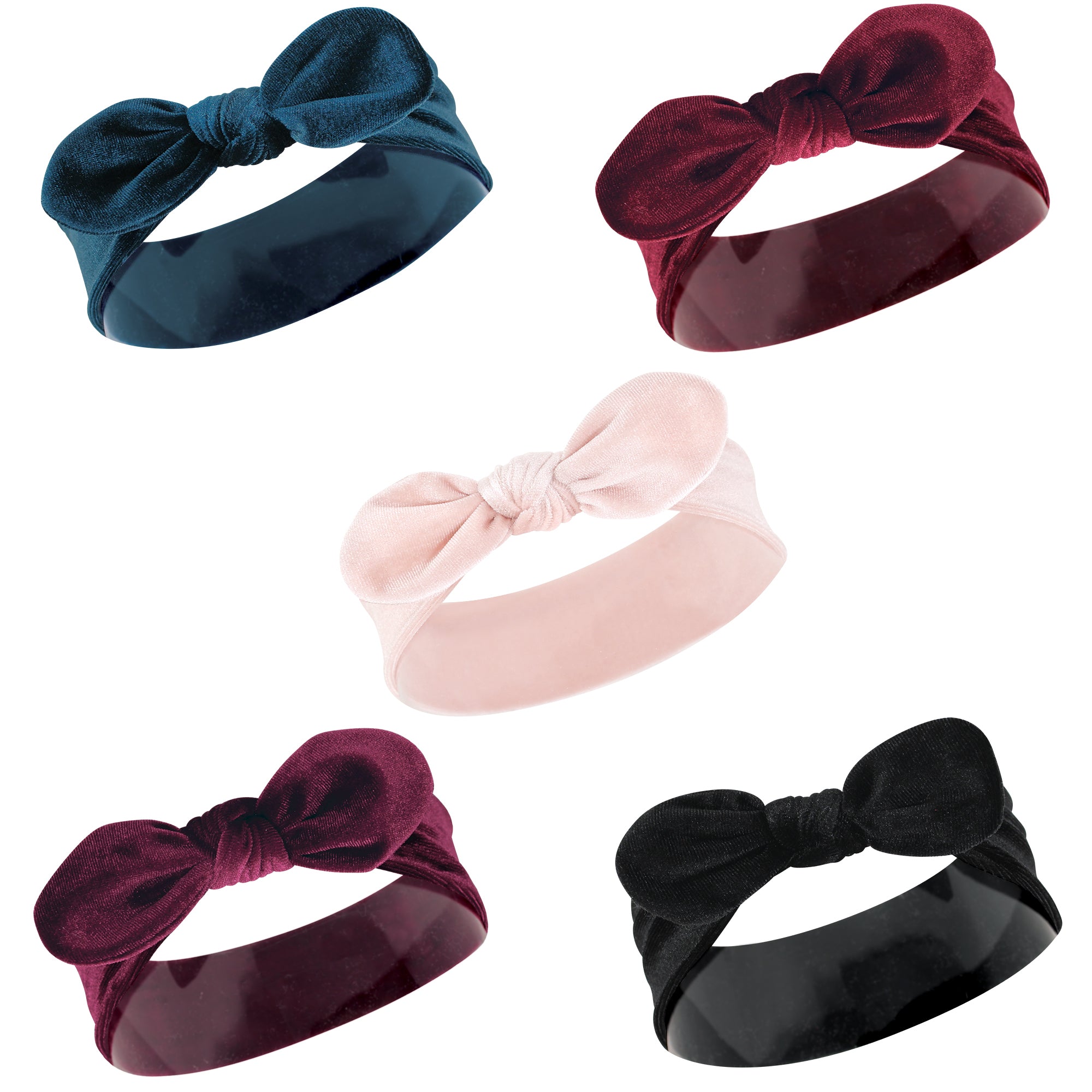 Hudson Baby Infant Girl Cotton and Synthetic Headbands, Velvet Knot ...