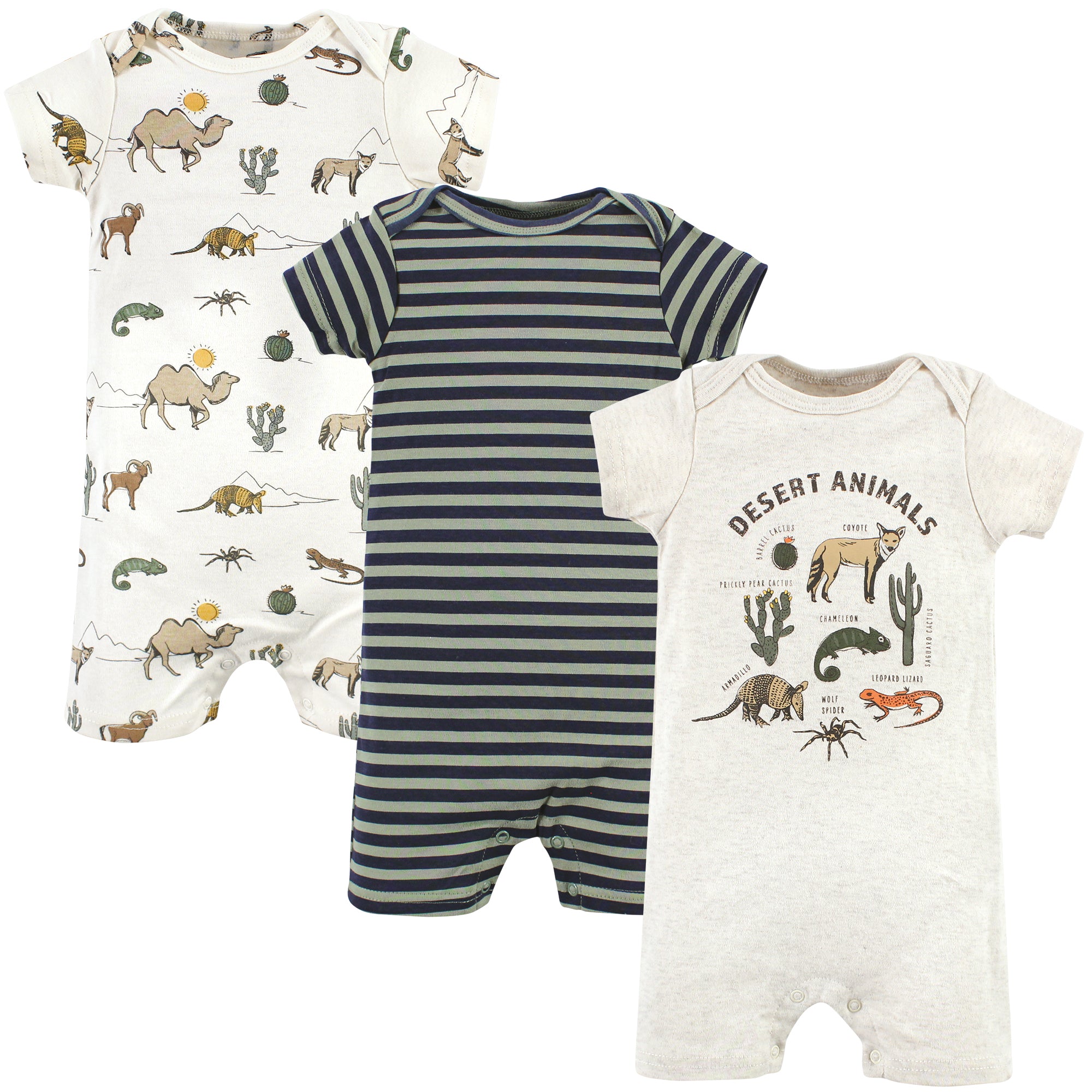 Hudson Baby Cotton Rompers, Desert Animals – BabyVision Inc.