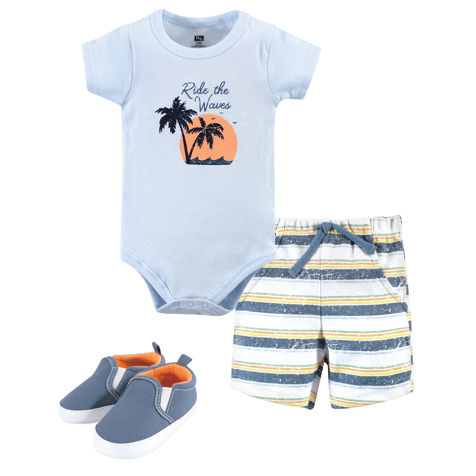 Hudson Baby Cotton Bodysuit, Shorts and Shoe Set – BabyVision Inc.