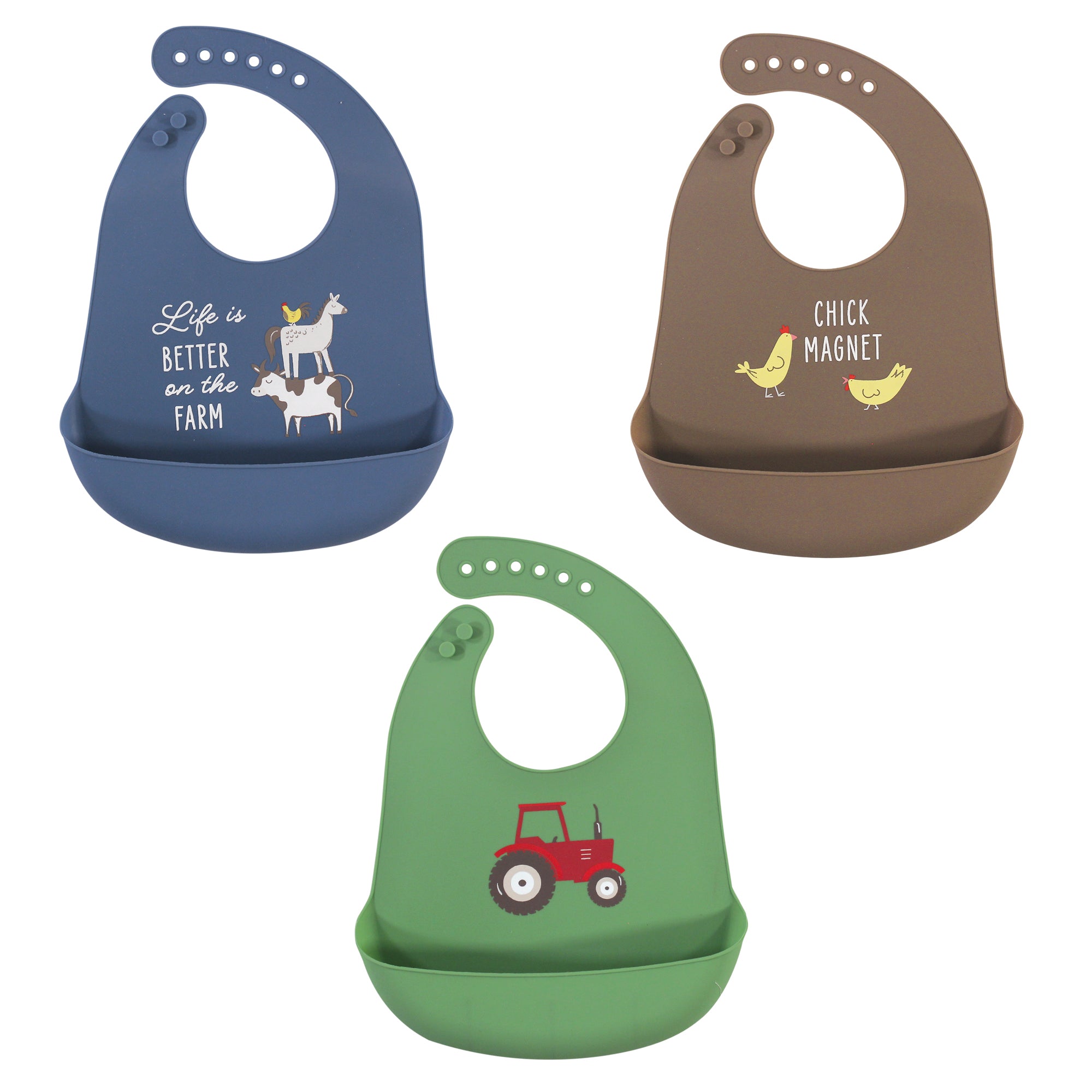 Hudson Baby Silicone Bibs, Tractor – BabyVision Inc.