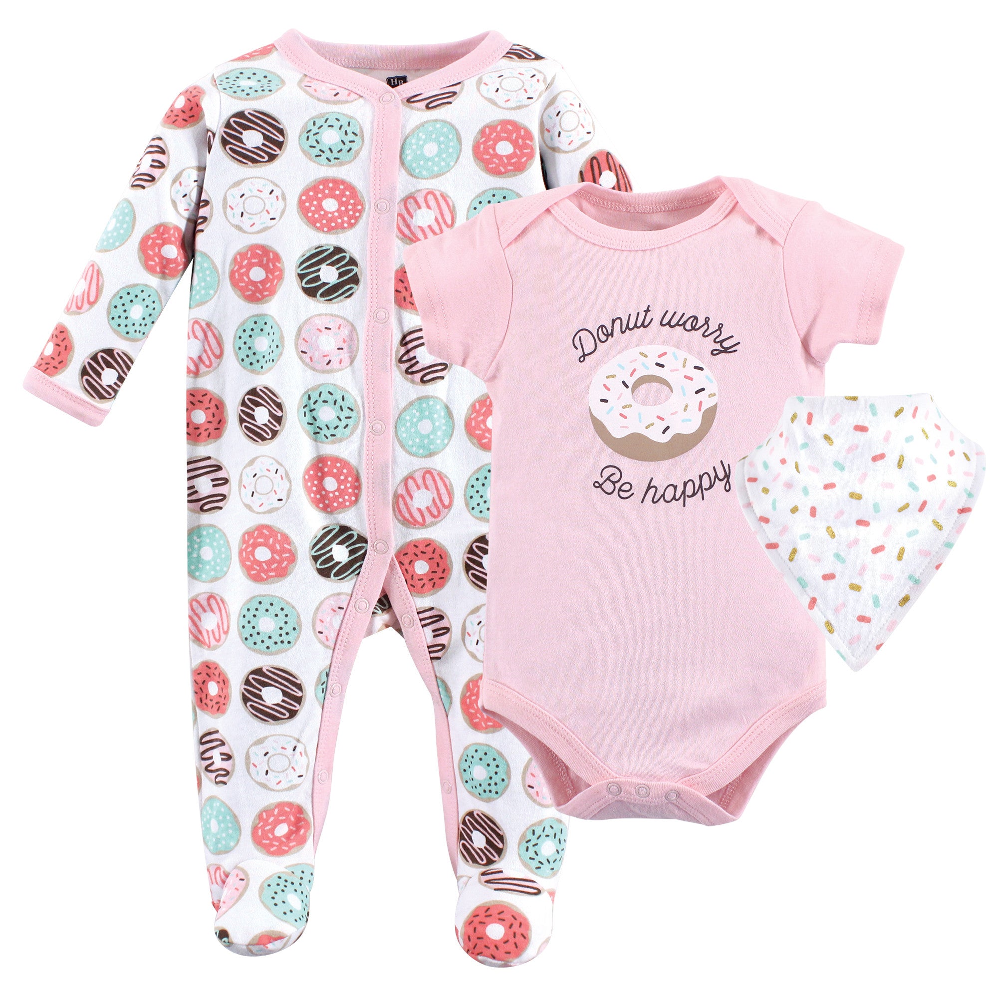 Hudson Baby Cotton Sleep and Play, Bodysuit and Bandana Bib Set ...